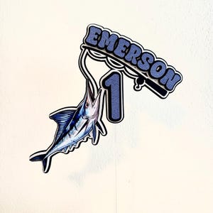 Blue Marlin Fishing Cake Topper - Etsy