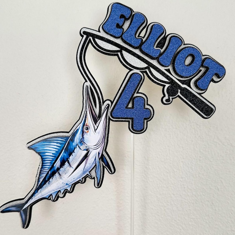 Fishing Cake Topper - Etsy