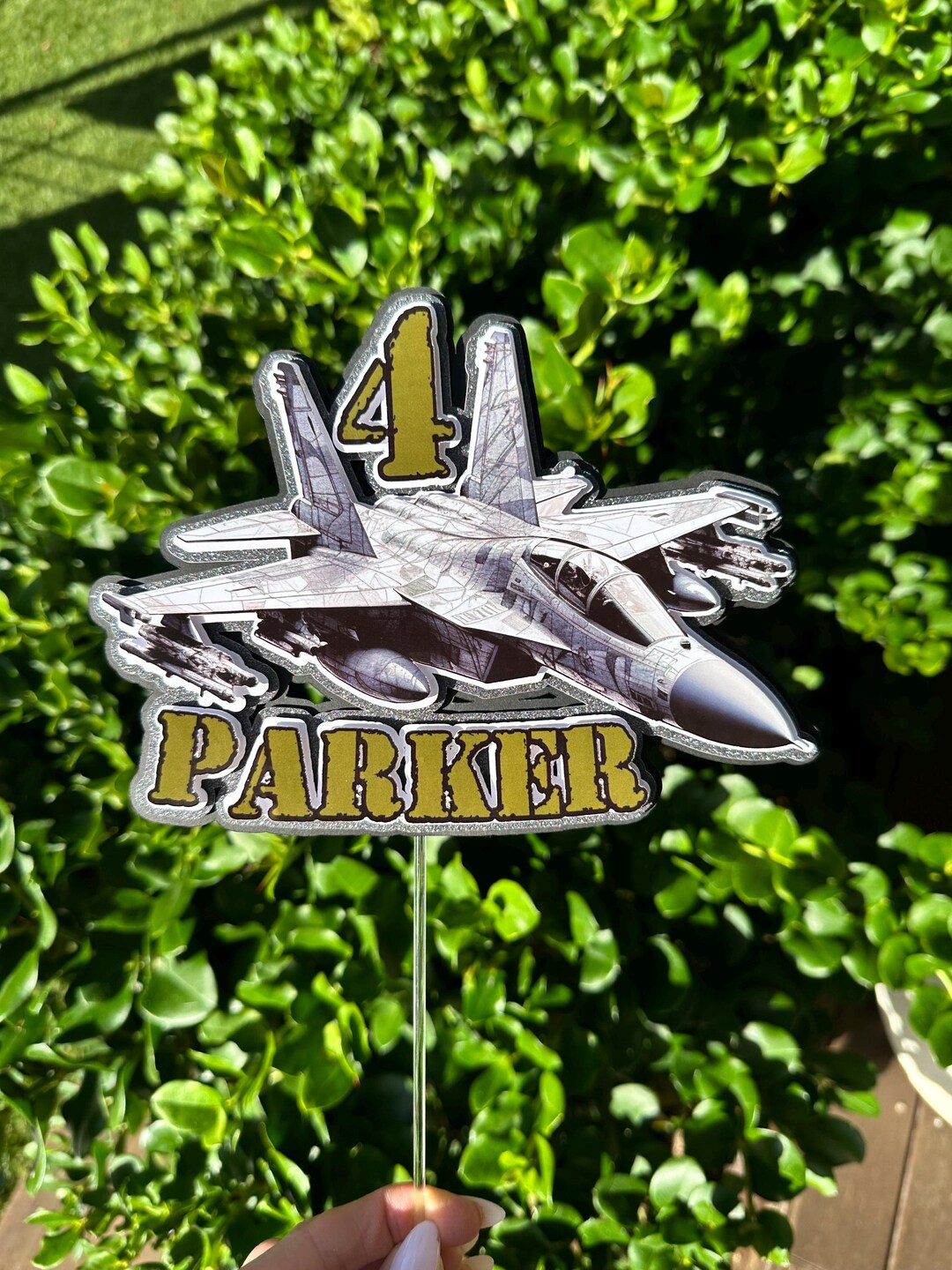 Army Fighter Jet Cake Topper - Etsy