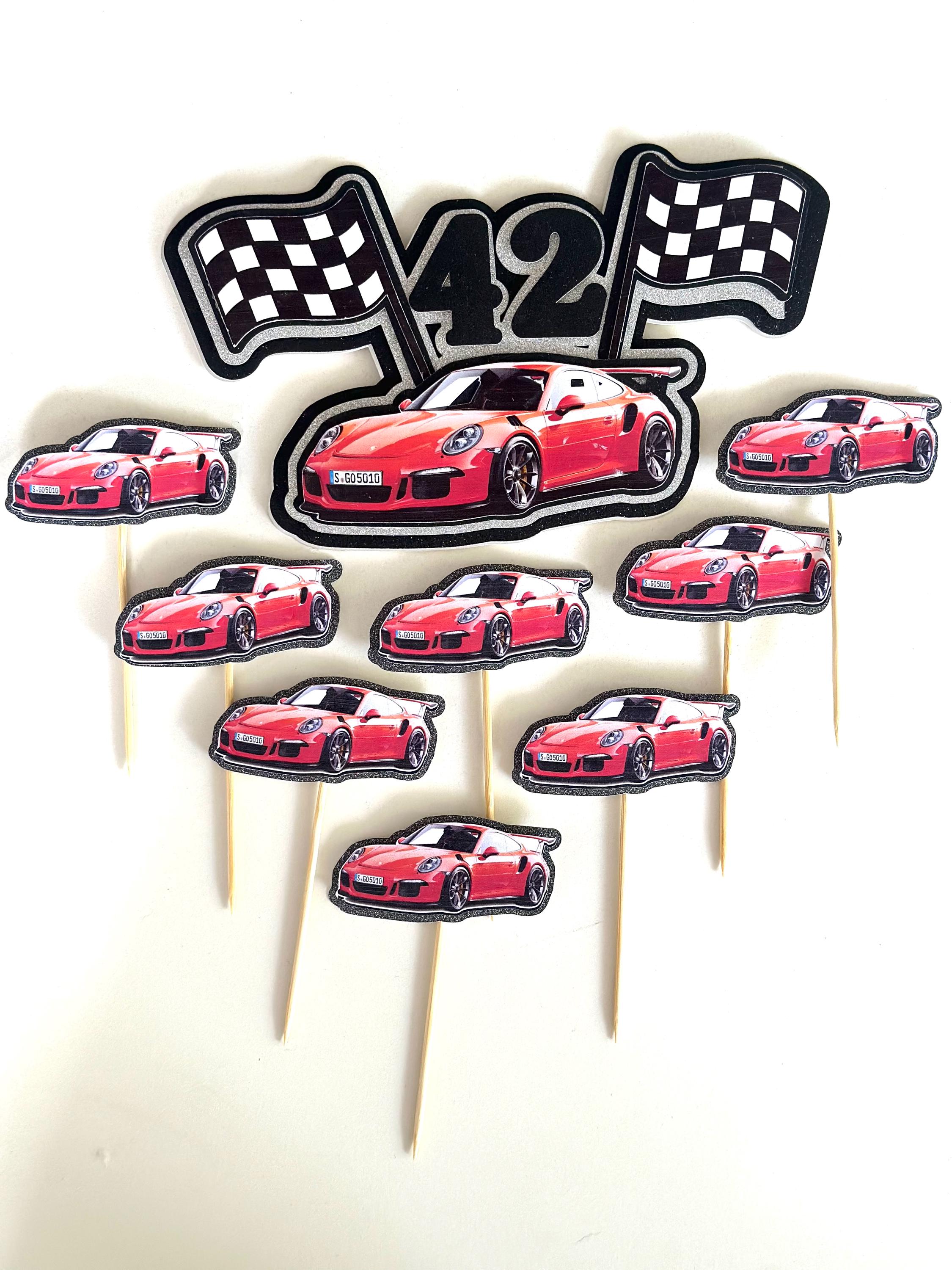 Racing Car Cake Topper With Flags - Etsy