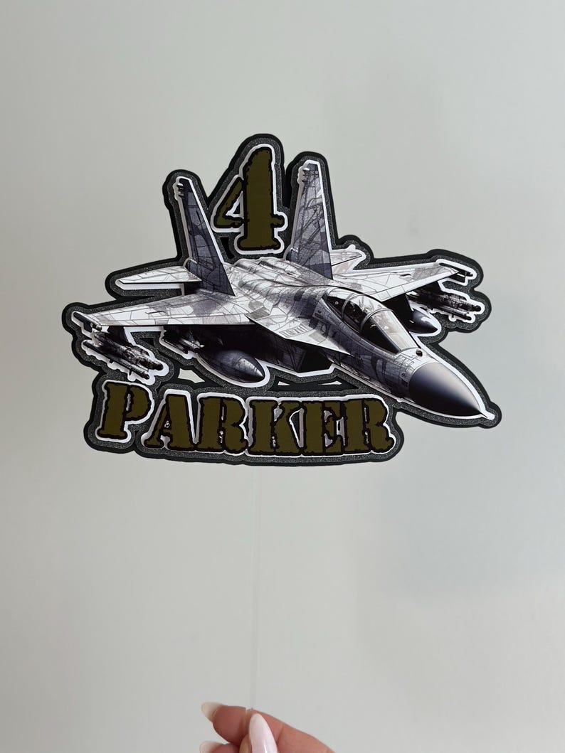 Army Fighter Jet Cake Topper - Etsy
