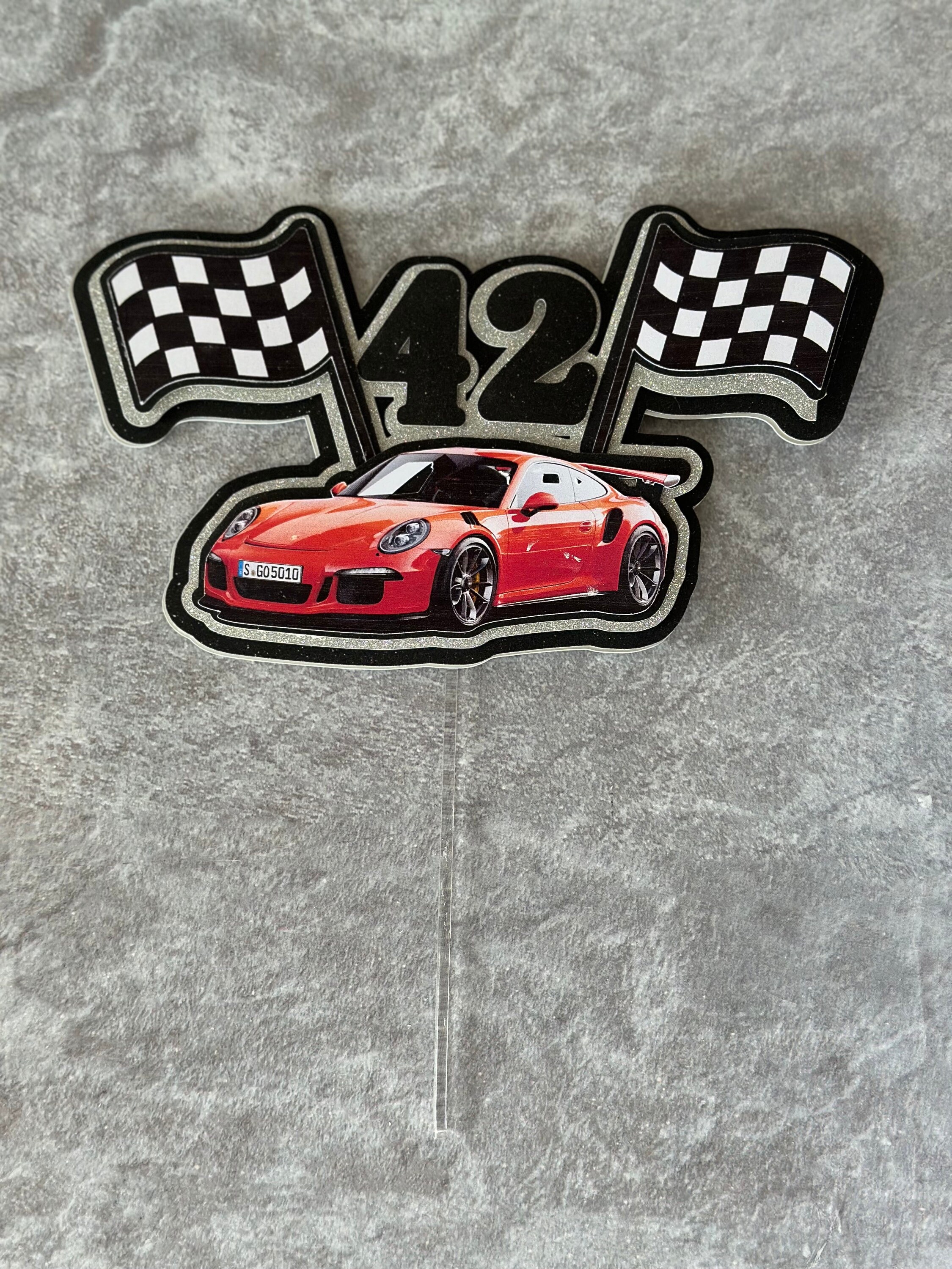 Racing Car Cake Topper With Flags - Etsy Australia