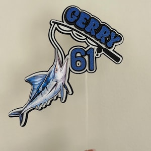 Blue Marlin Fishing Cake Topper - Etsy