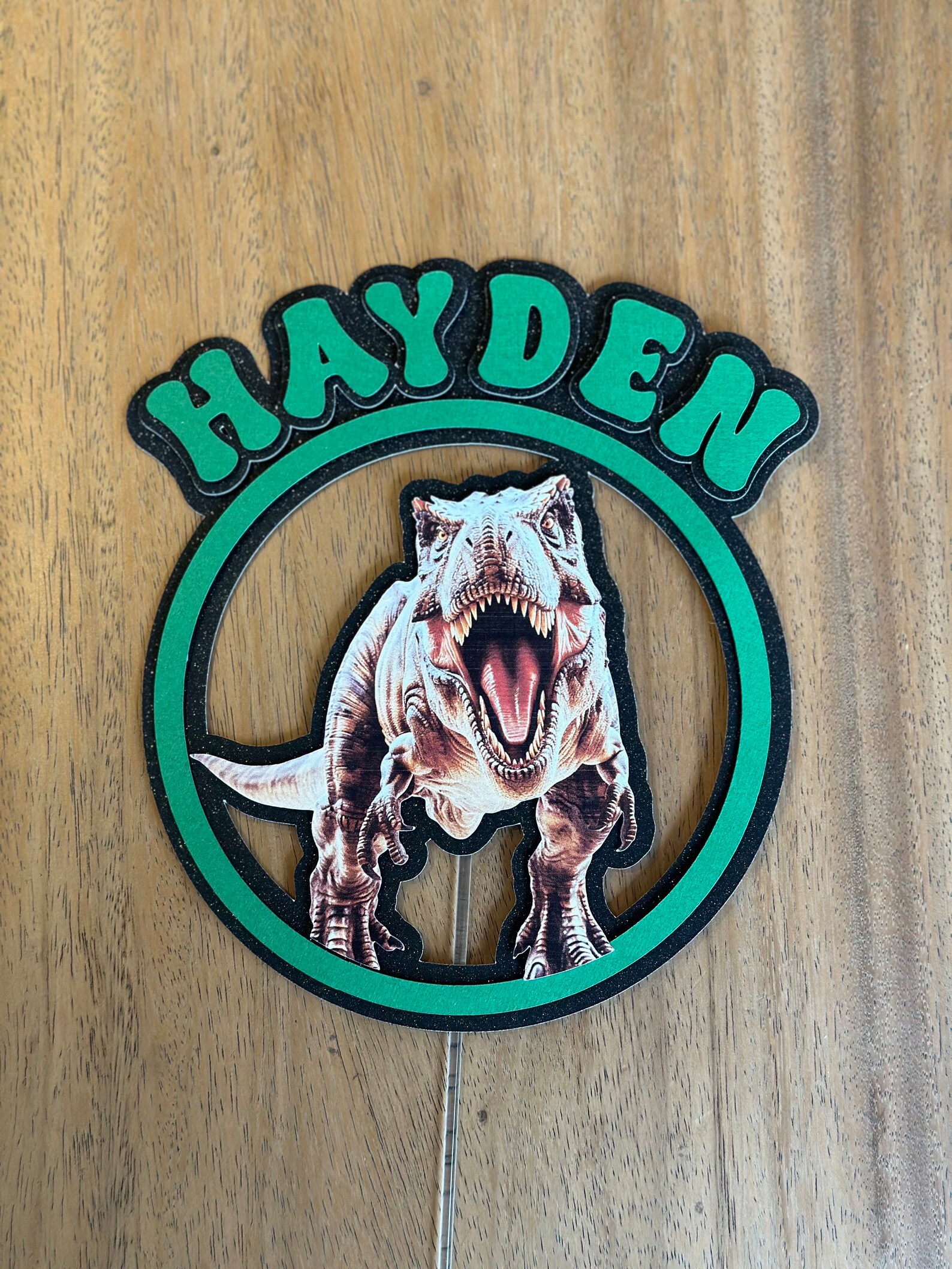 T Rex Dinosaur Name Cake Topper - Etsy
