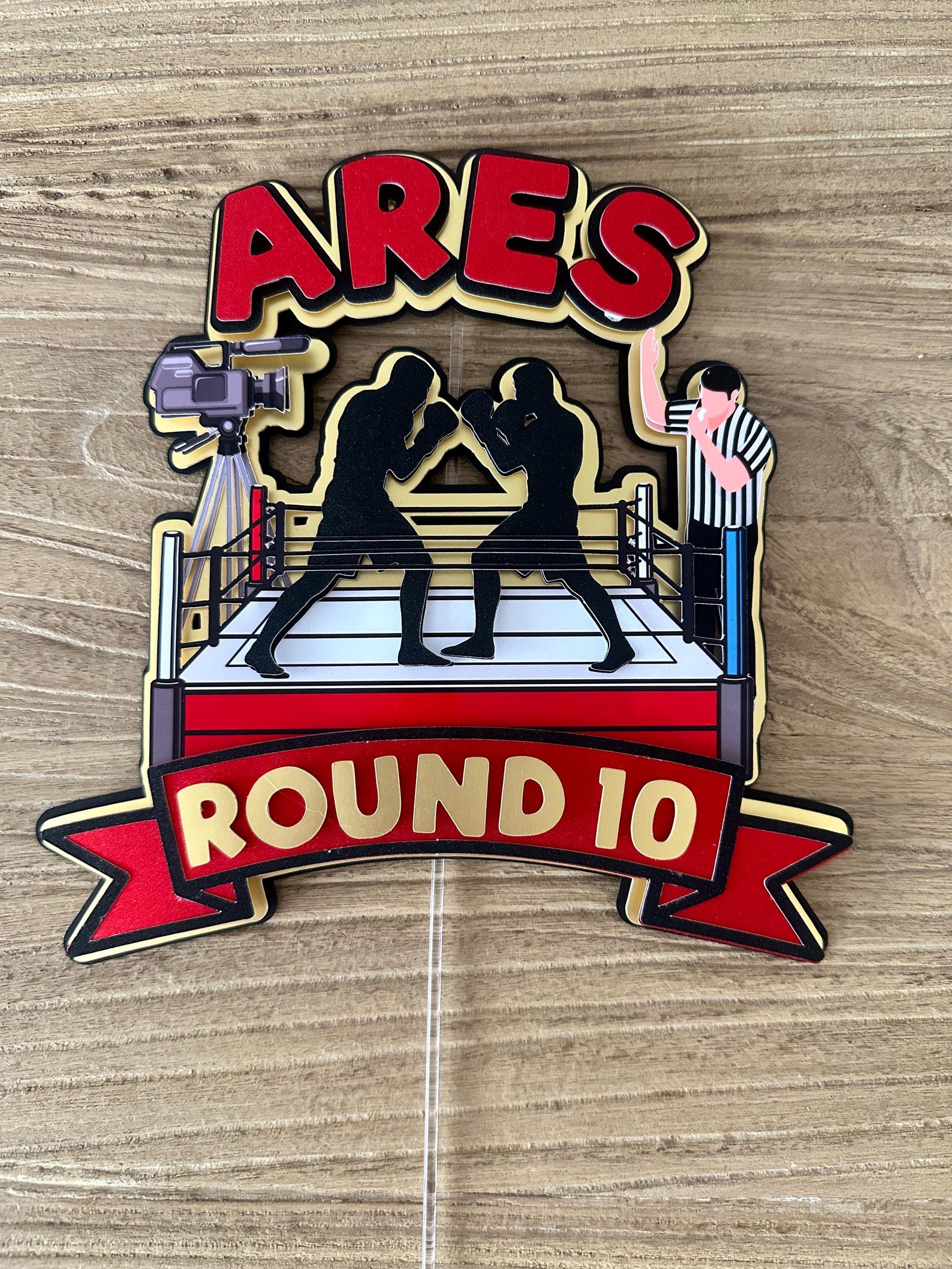 Personalised Boxing Match Cake Topper - Etsy