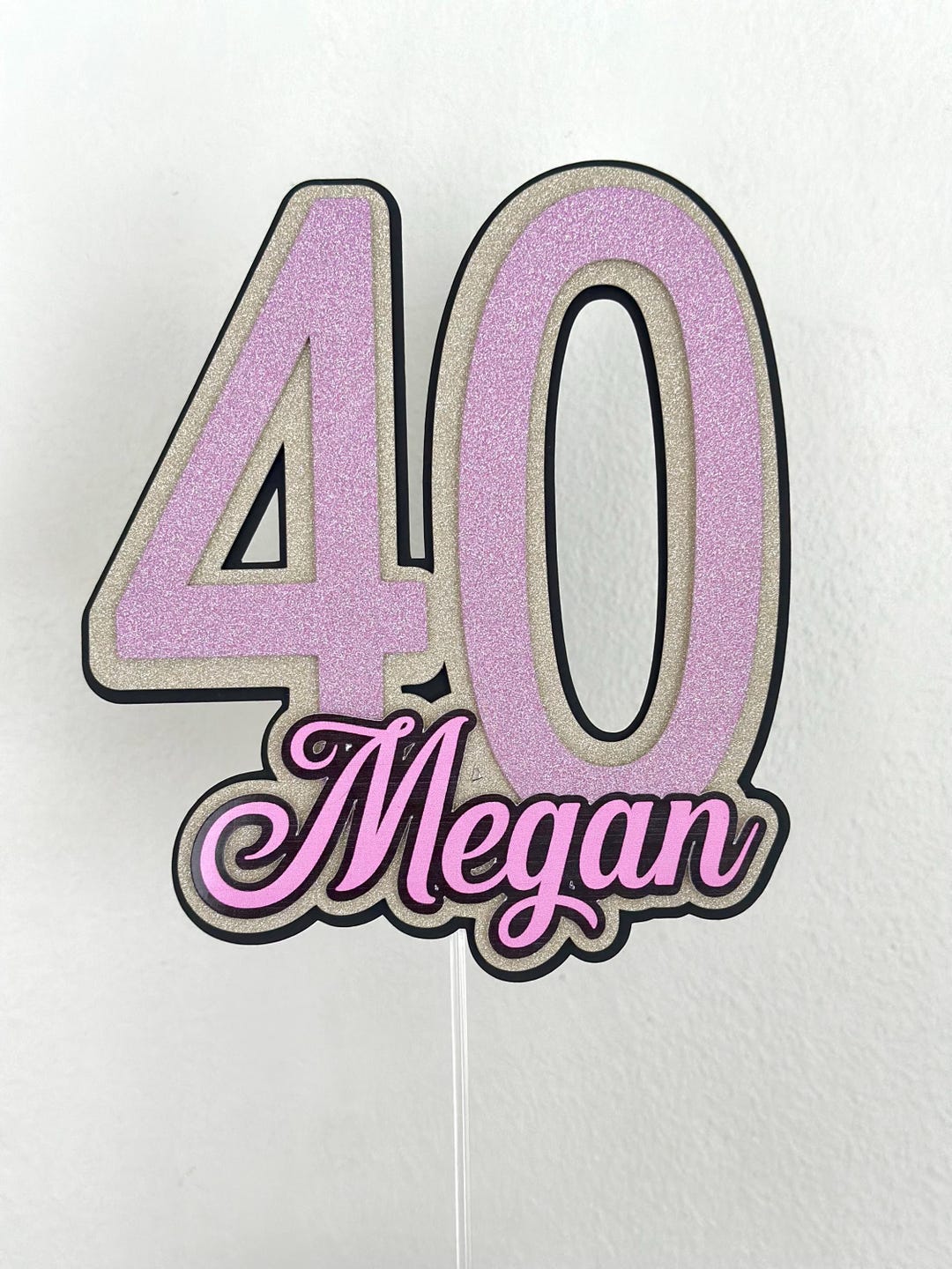 Personalised 40th Birthday Cake Topper - Etsy