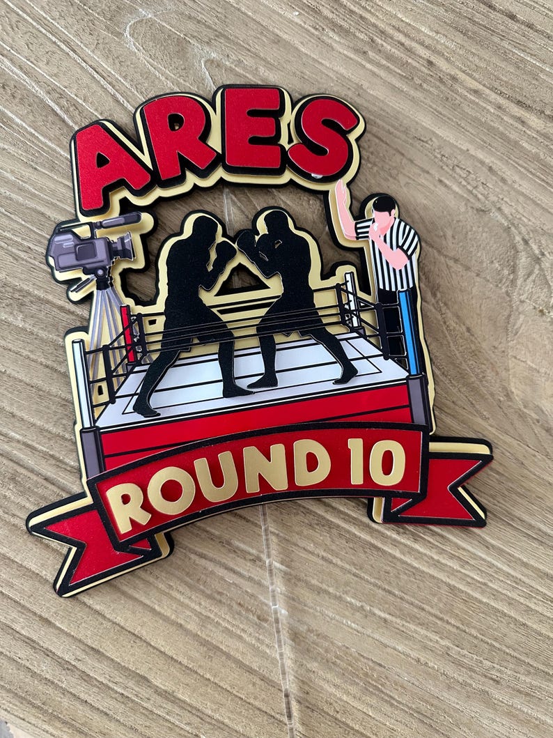 Personalised Boxing Match Cake Topper - Etsy