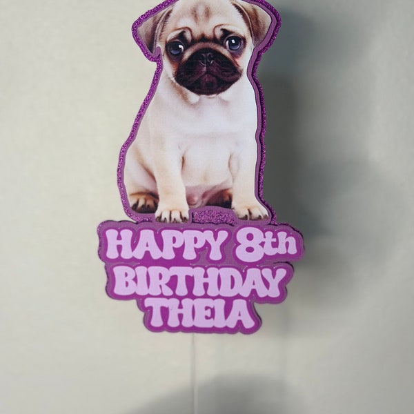 Pug Cake Topper - Etsy