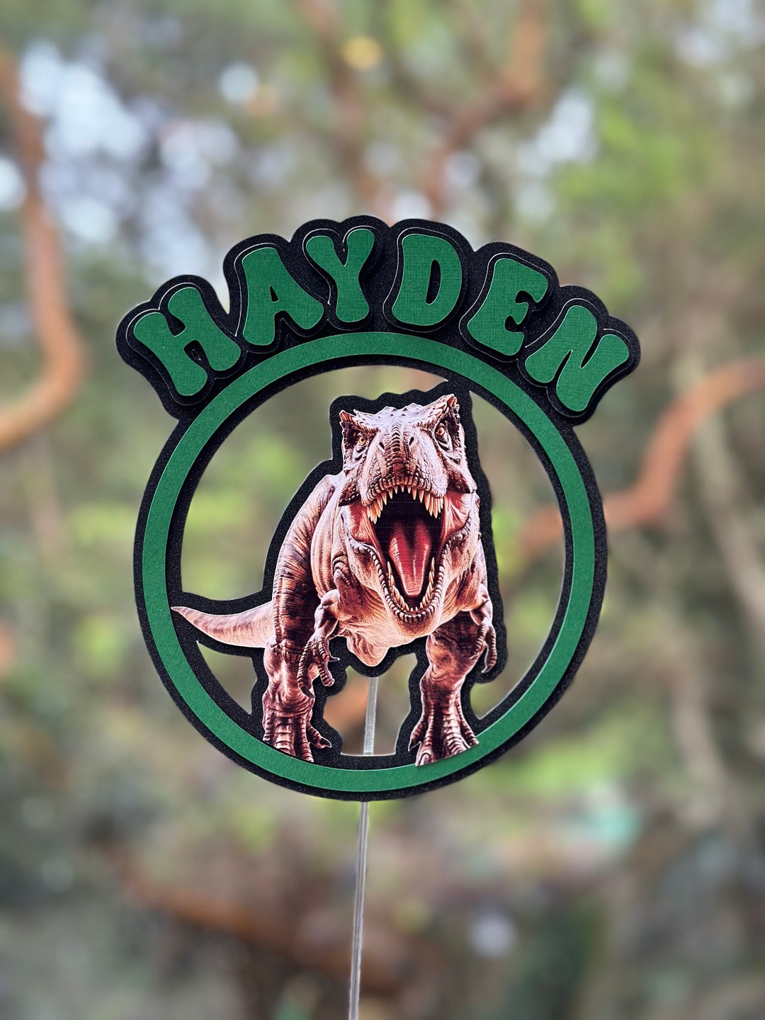 T Rex Dinosaur Name Cake Topper - Etsy