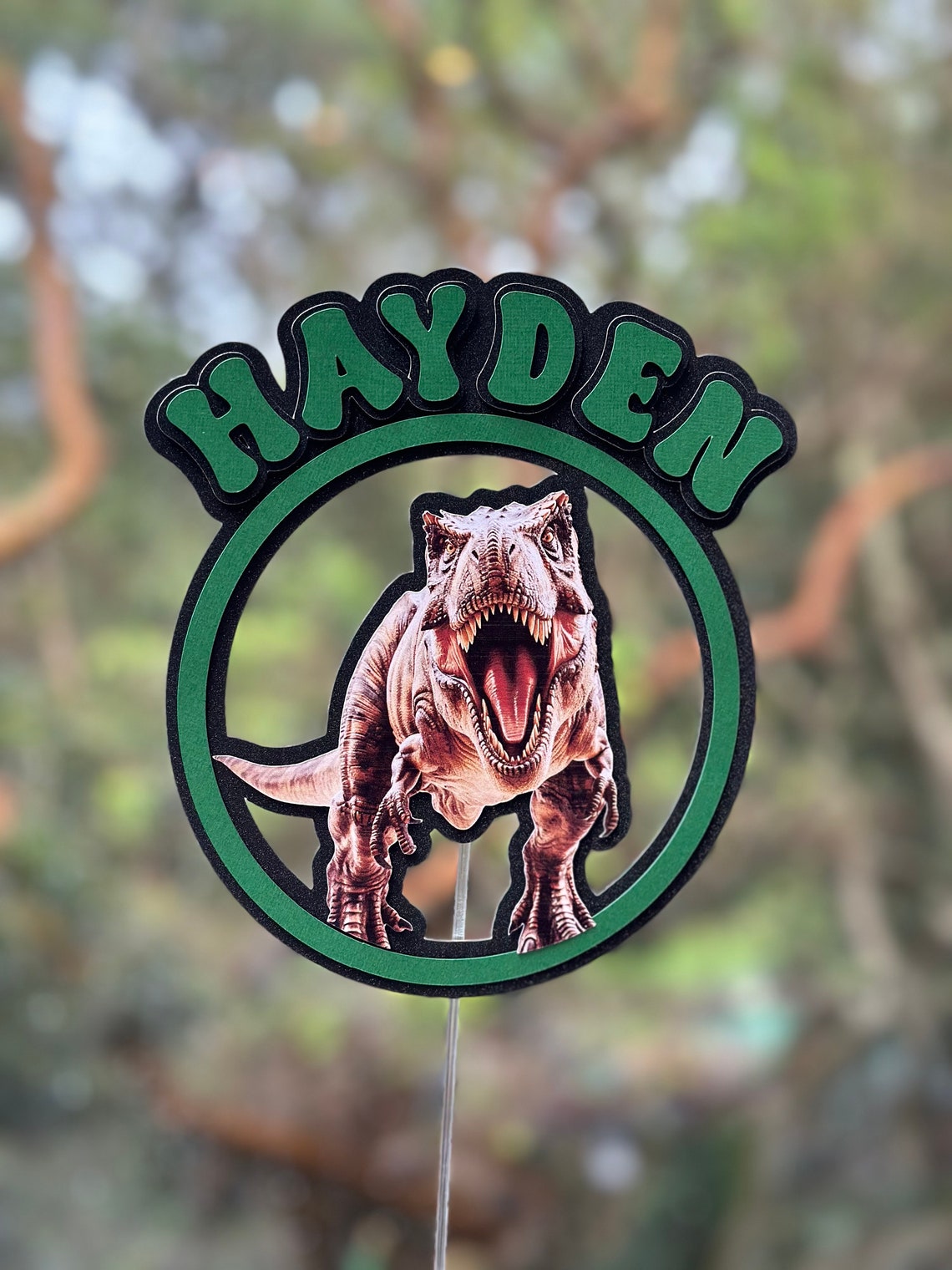 T Rex Dinosaur Name Cake Topper - Etsy