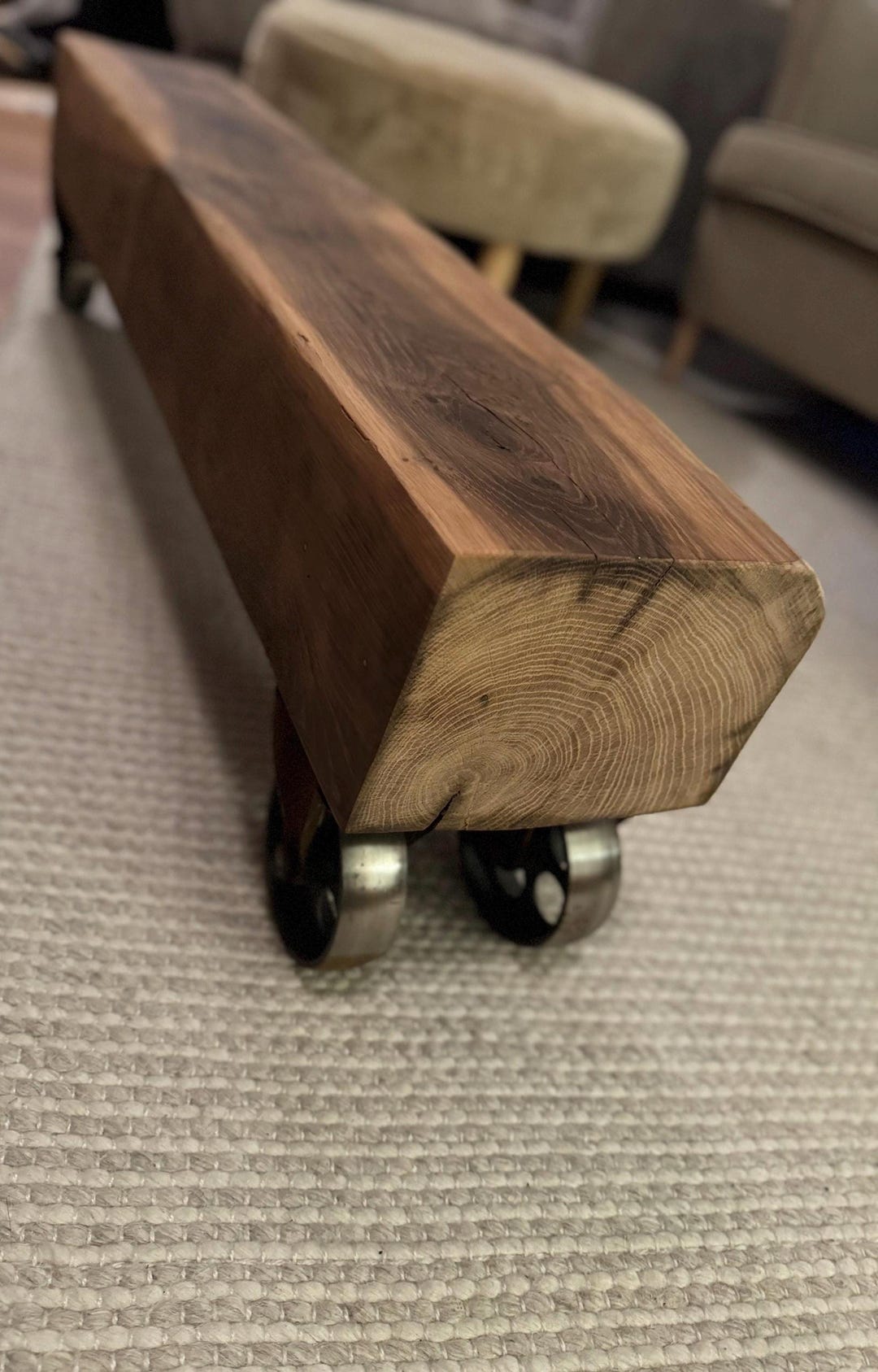 Buffet lowboard poutre en chêne planche à roulettes étagère banc bois ...
