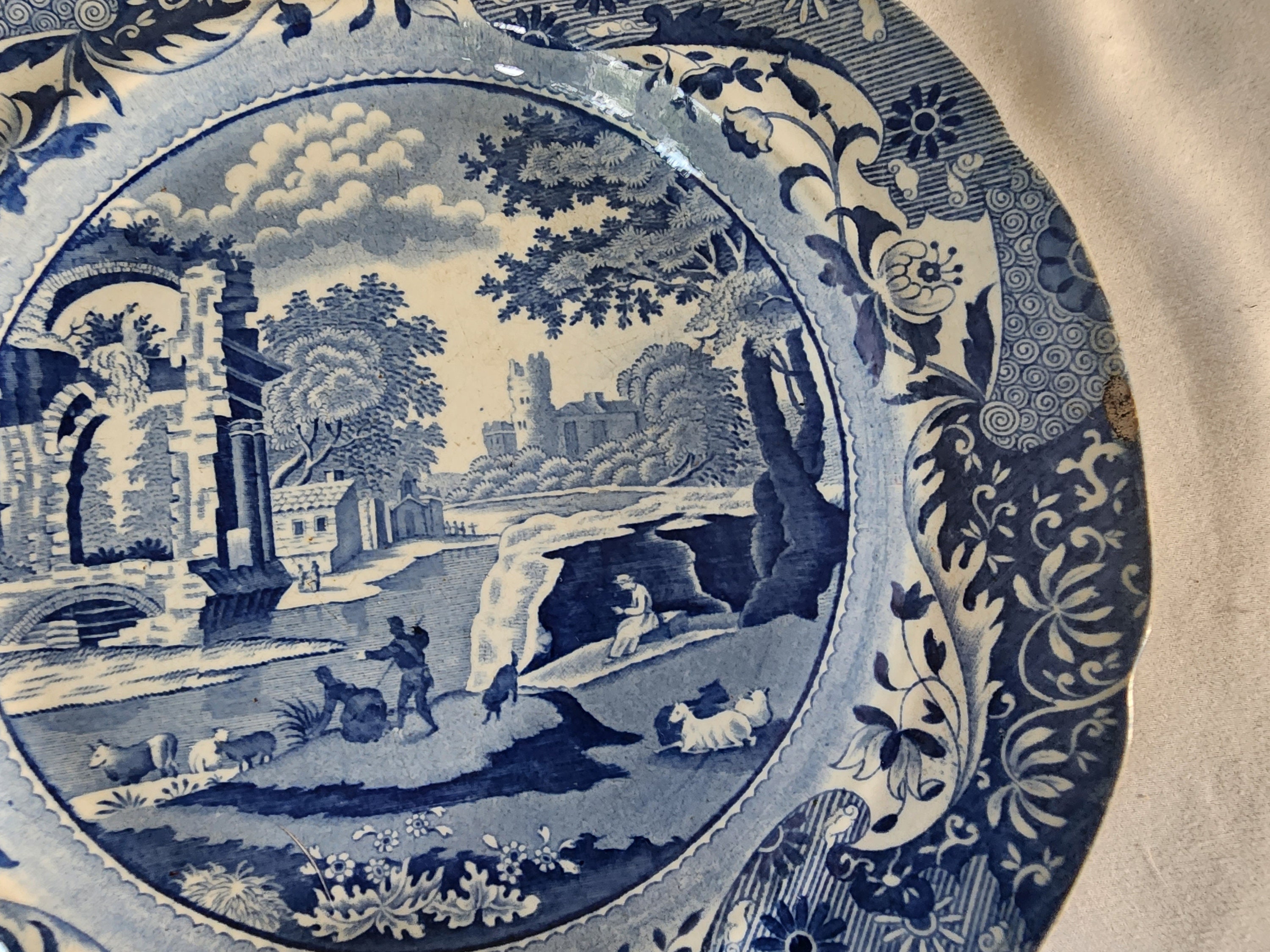 Antique 1820s John Mare Plate Copy of Spode Italian Pattern - Etsy