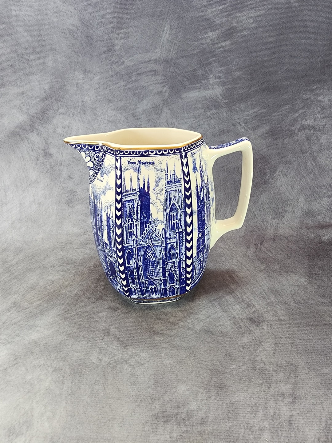 Ringtons Landmarks Jug, Vintage English Blue & White China C - Etsy