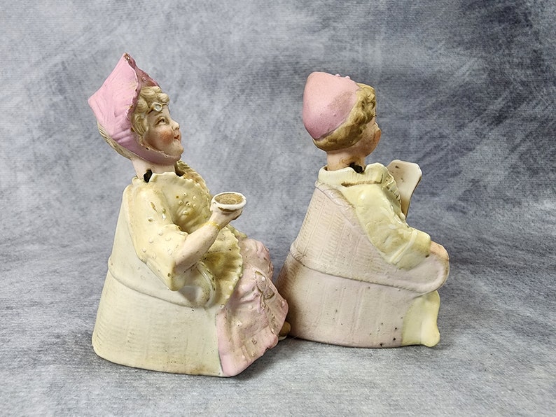 Antique German Bisque Nodding Head Figurines Pair Nodding Couple, Head ...