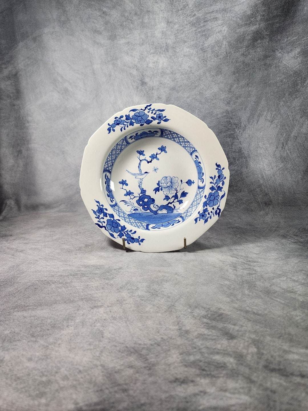 Antique 1815 Spode Stone China Soup Plate With Oriental Bird & Insect ...