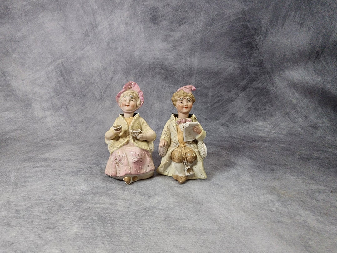 Antique German Bisque Nodding Head Figurines Pair Nodding Couple, Head ...