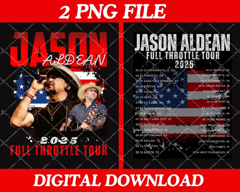 Jason Aldean Tour 2025 PNG: Country Music Concert Digital File - Etsy