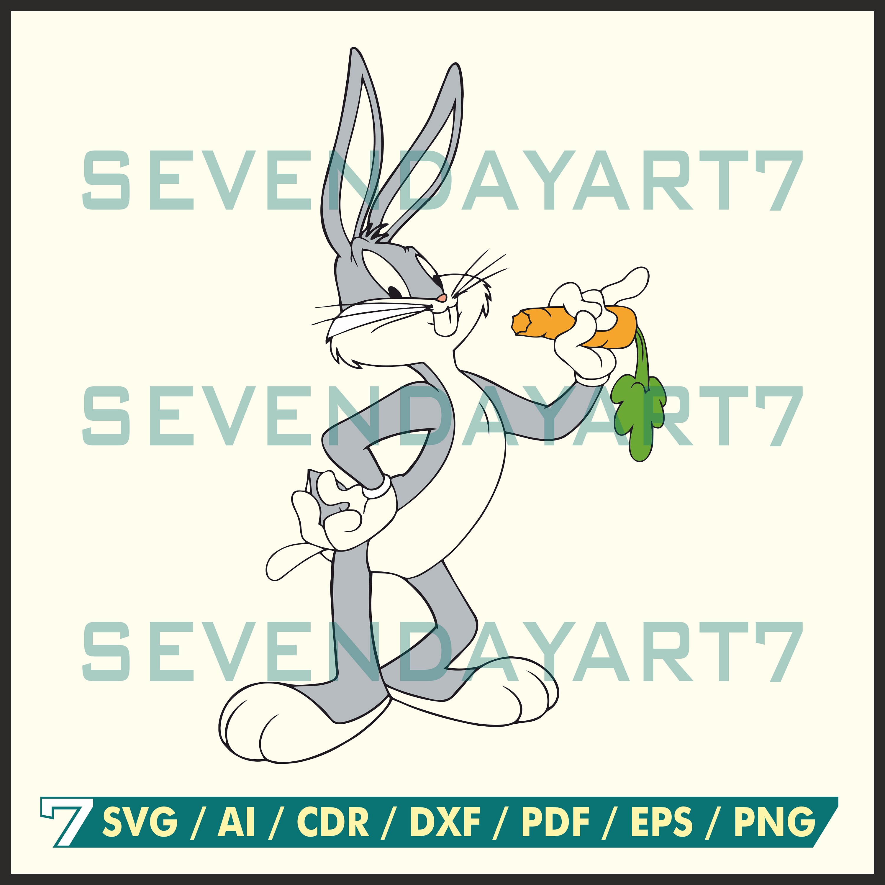 Bugs Bunny SVG Digital File, Clipart, Svg, Ai, Cdr, Dxf, Pdf, Eps, Png ...