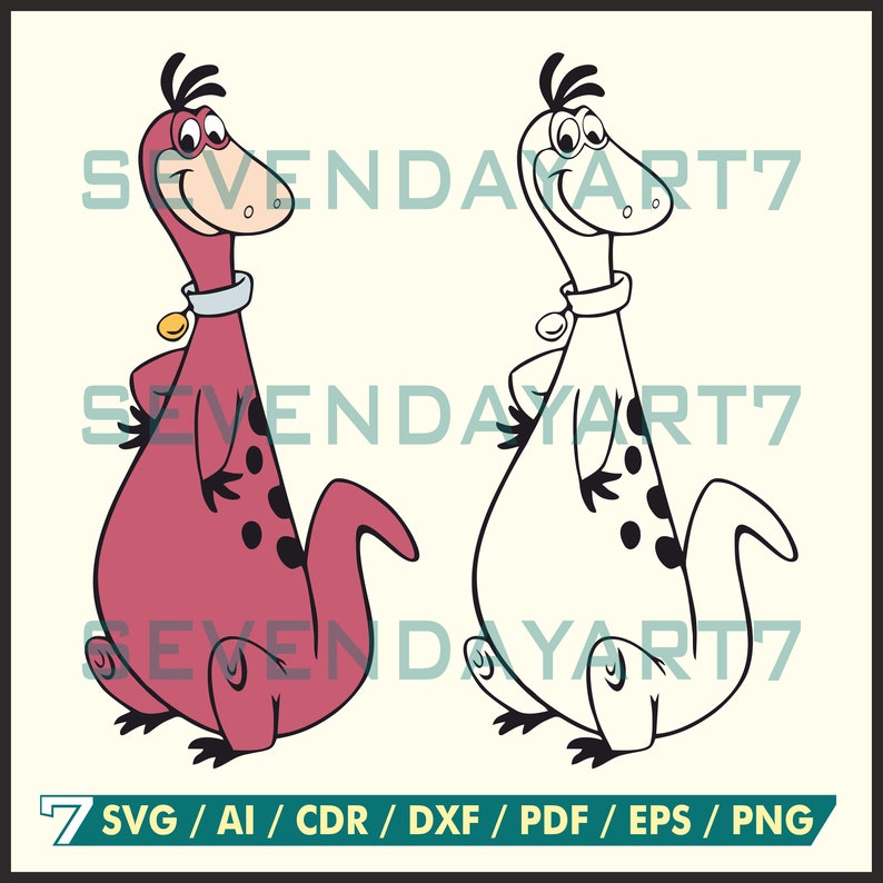 Dino the Flintstones Vector, Bundle, Clipart, Layered Digital File ...