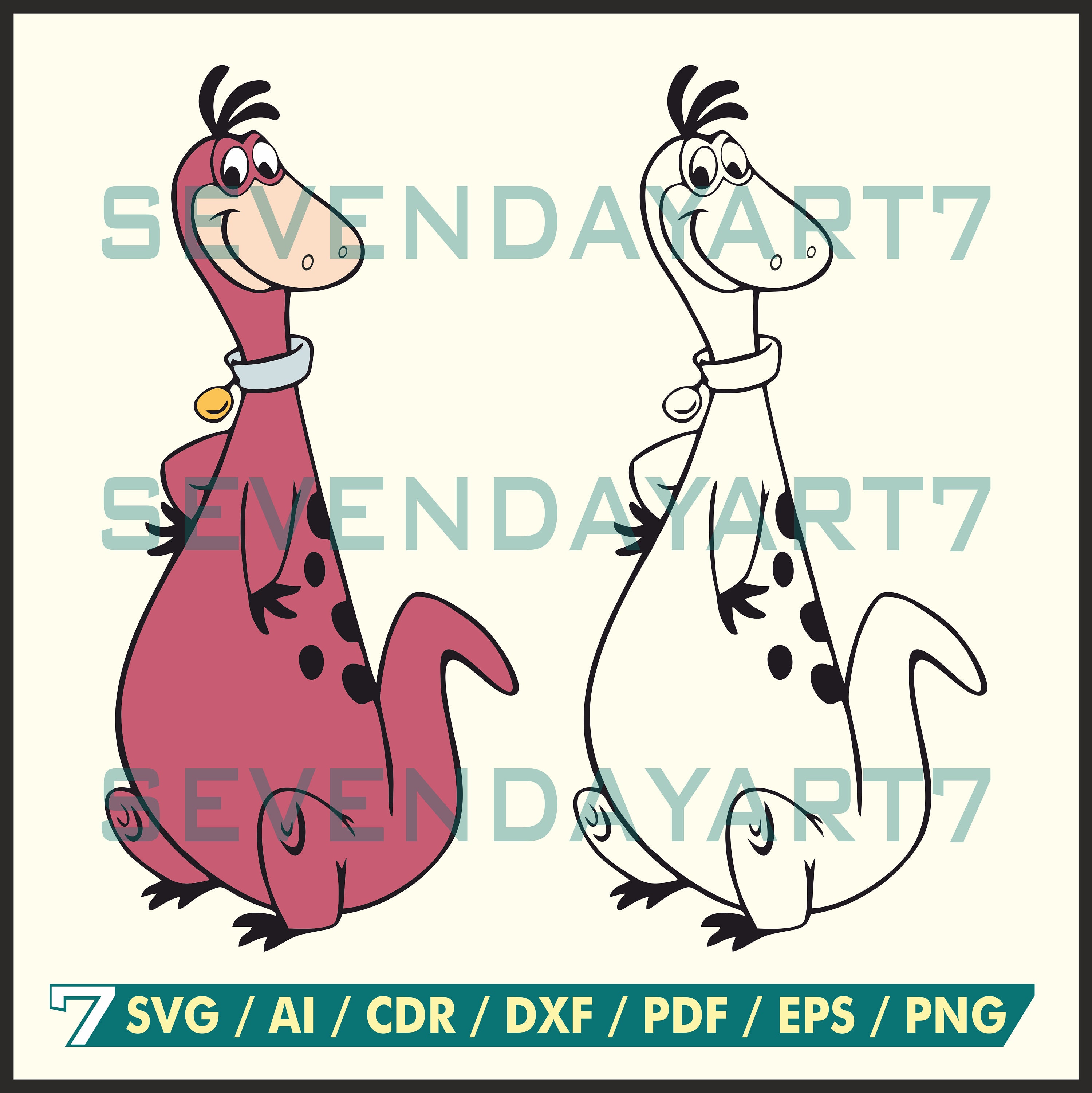 Dino the Flintstones Vector, Bundle, Clipart, Layered Digital File ...
