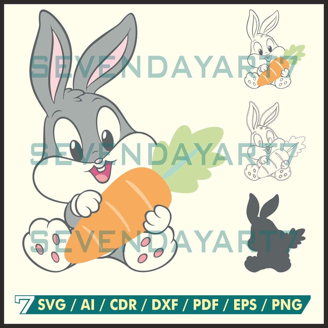 Baby Bugs Bunny SVG Digital File, Clipart, Svg, Ai, Cdr, Dxf, Pdf, Eps ...