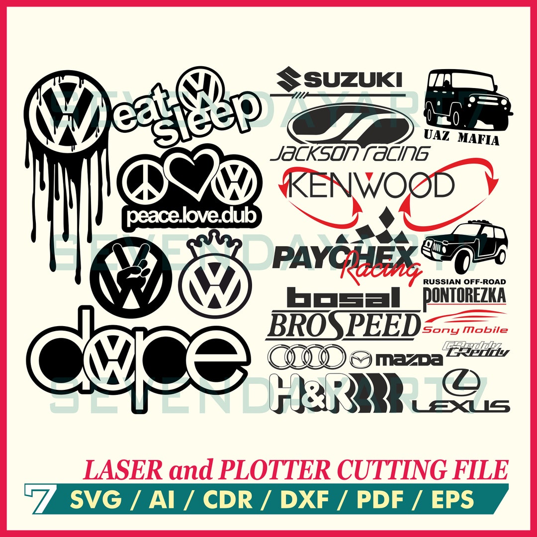 Buy Auto Logo and VW Logo SVG Vector Bundle Clipart Layered Online in ...