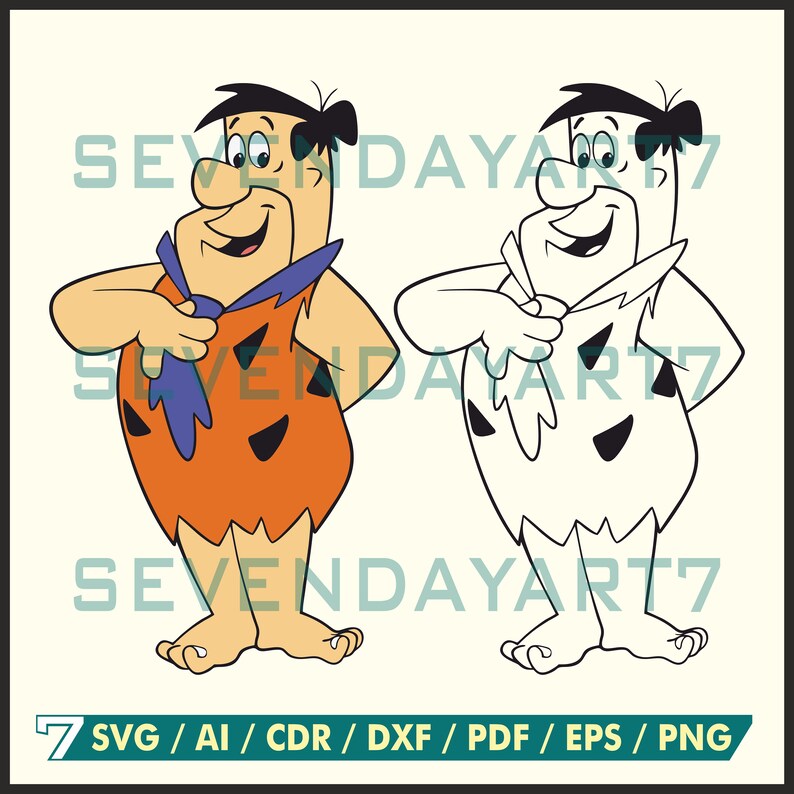 Fred Flintstone, the Flintstones Vector, Bundle, Clipart, Layered ...