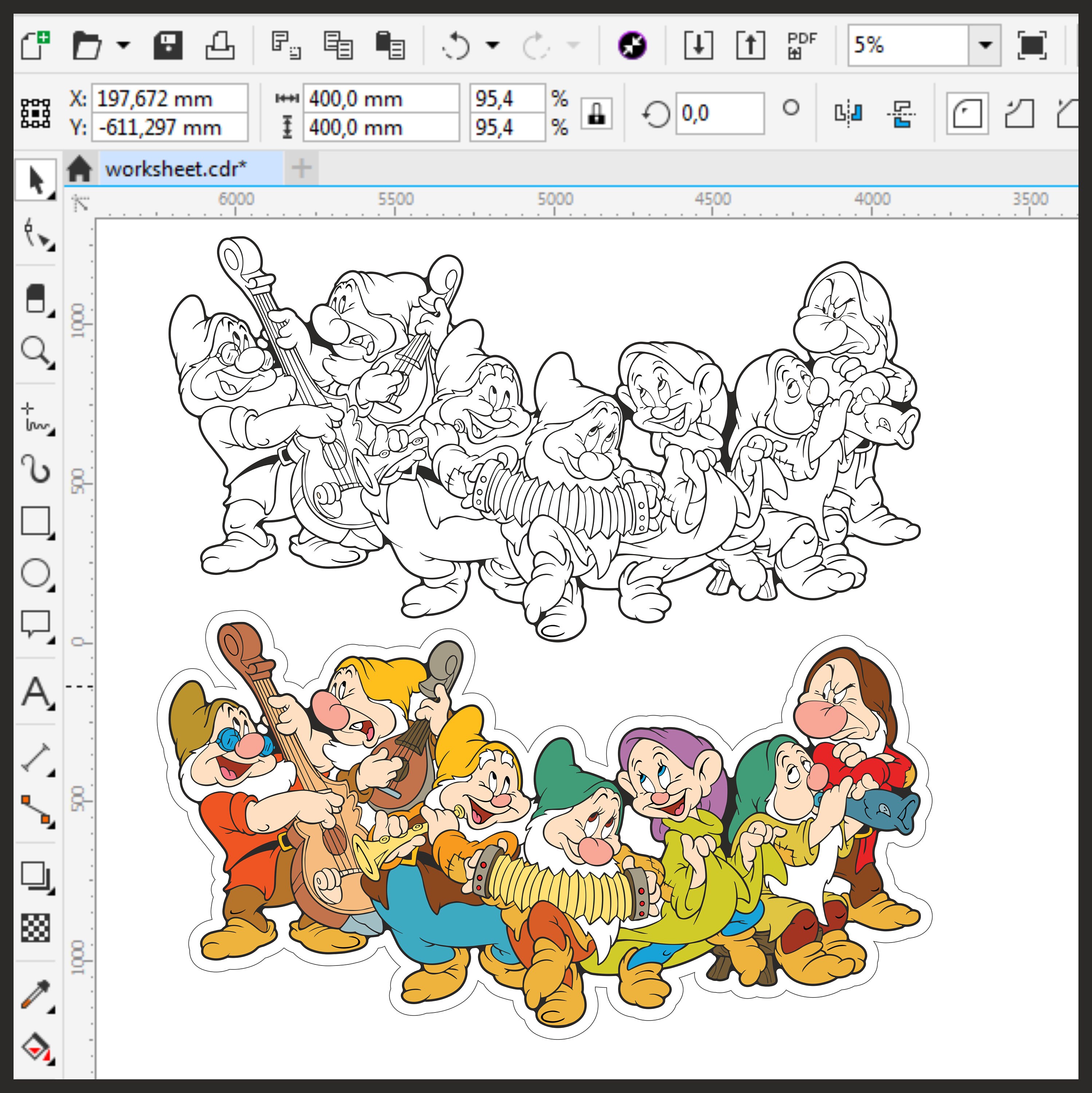 Snow White and the Seven Dwarfs Musical SVG Digital File, Clipart, Svg ...