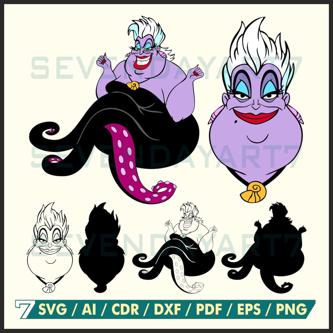 Ursula Vector SVG Digital File, Clipart, Svg, Ai, Cdr, Dxf, Pdf, Eps ...