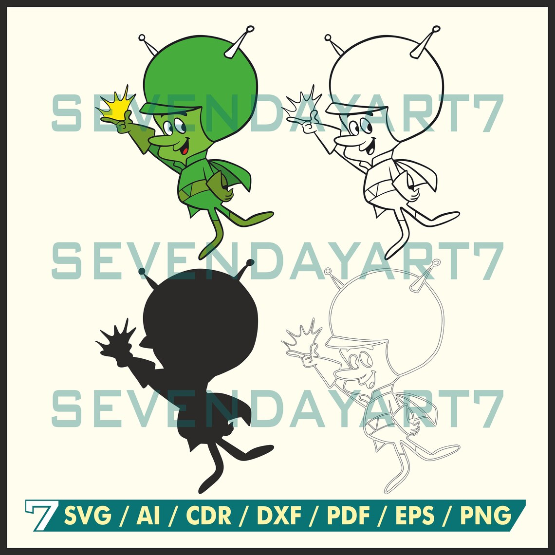Great Gazoo, the Flintstones SVG Digital File, Clipart, Svg, Ai, Cdr ...