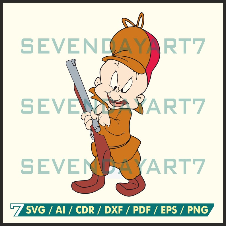 Elmer Fudd SVG Digital File, Clipart, Svg, Ai, Cdr, Dxf, Pdf, Eps, Png ...