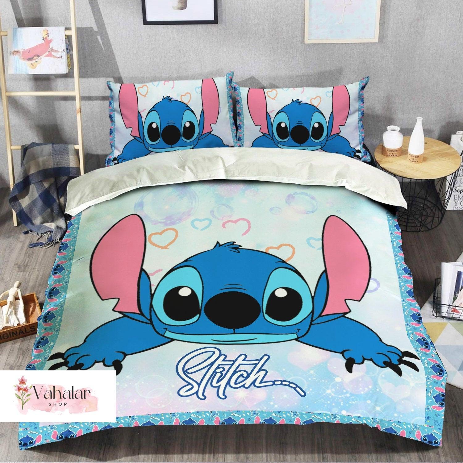 Stitch Bedding Set, Stitch Duvet Set, Cute Stitch Bed Set, Stitch Bed ...
