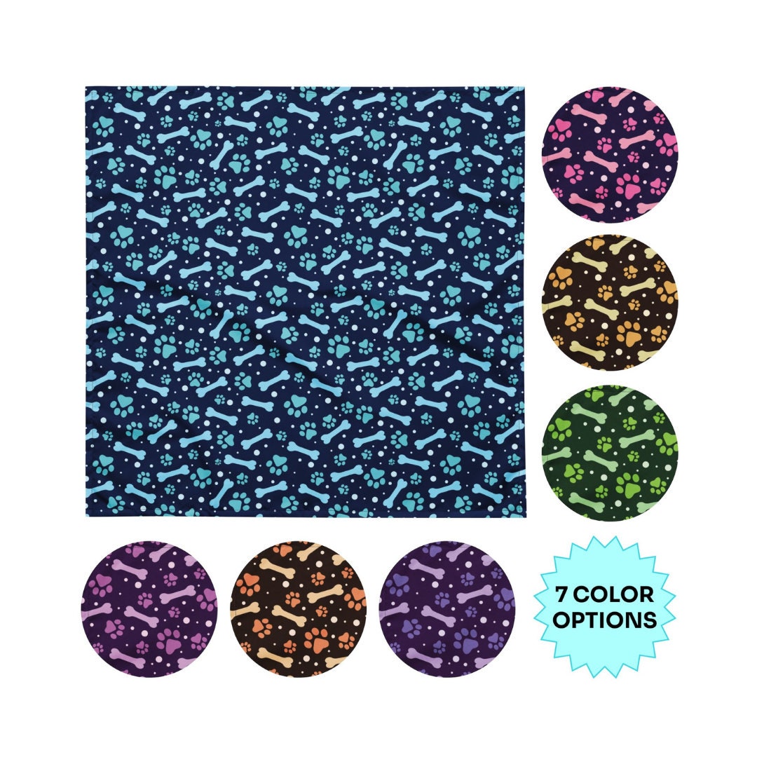 Toe Beans Bandana | Puppy Dog Paw Print Bones Colorful Pet Accessory ...
