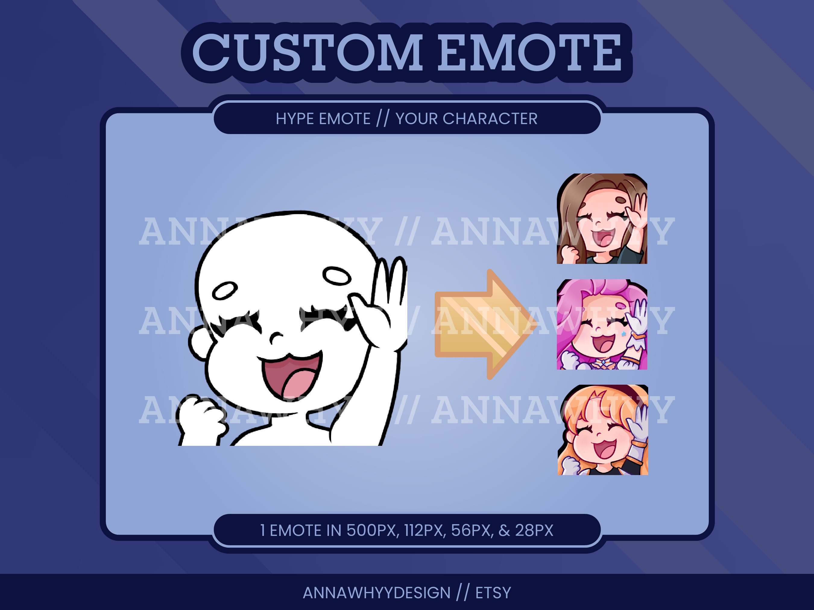 Custom Hype Twitch/discord/youtube Emote for Vtubers, Streamers ...
