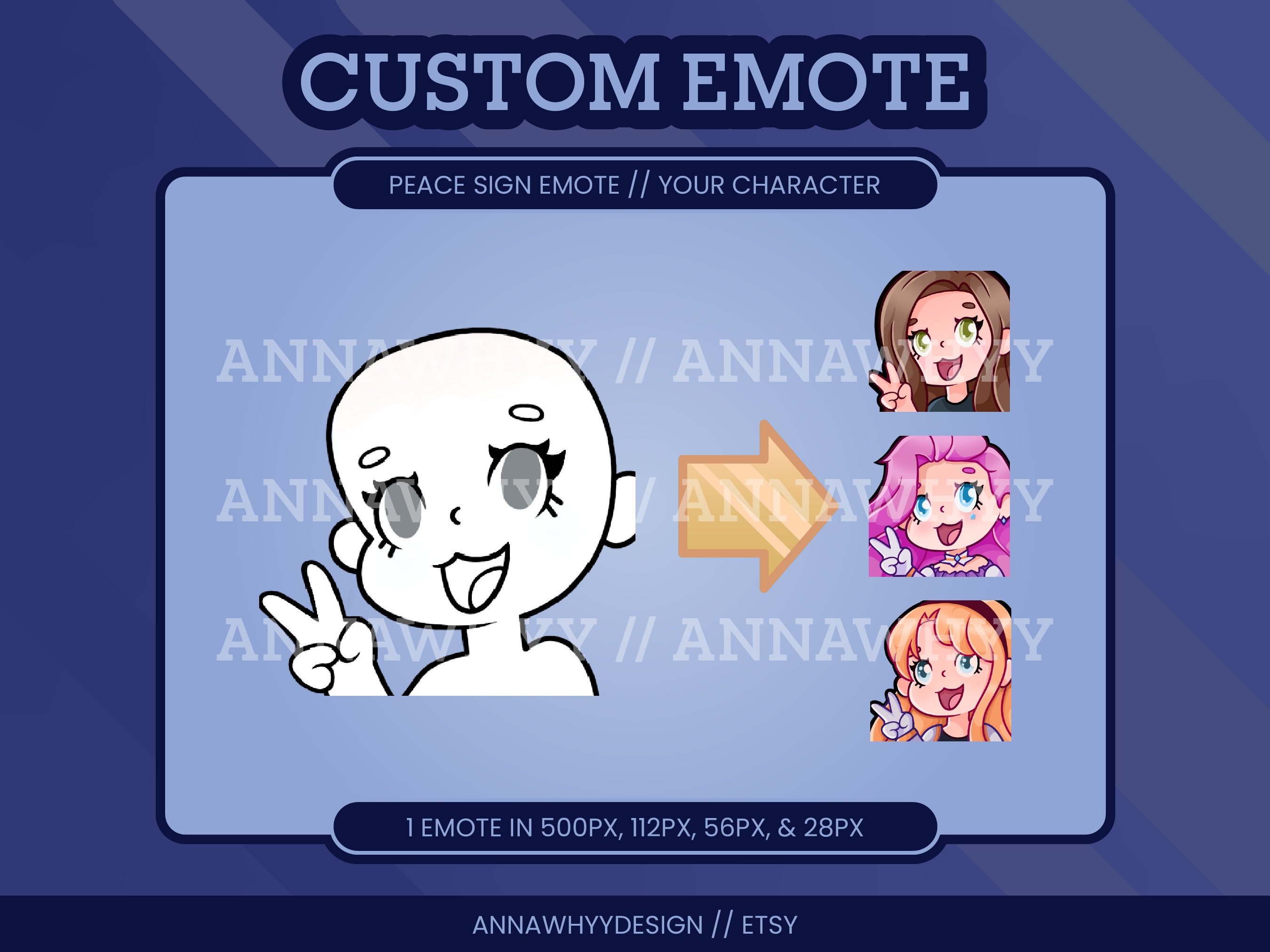 Custom Peace Sign Twitch/discord/youtube Emote for Vtubers, Streamers ...