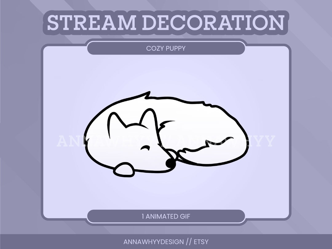 Animated Cozy Sleeping Puppy Dog Stream Decoration for Twitch, Youtube ...