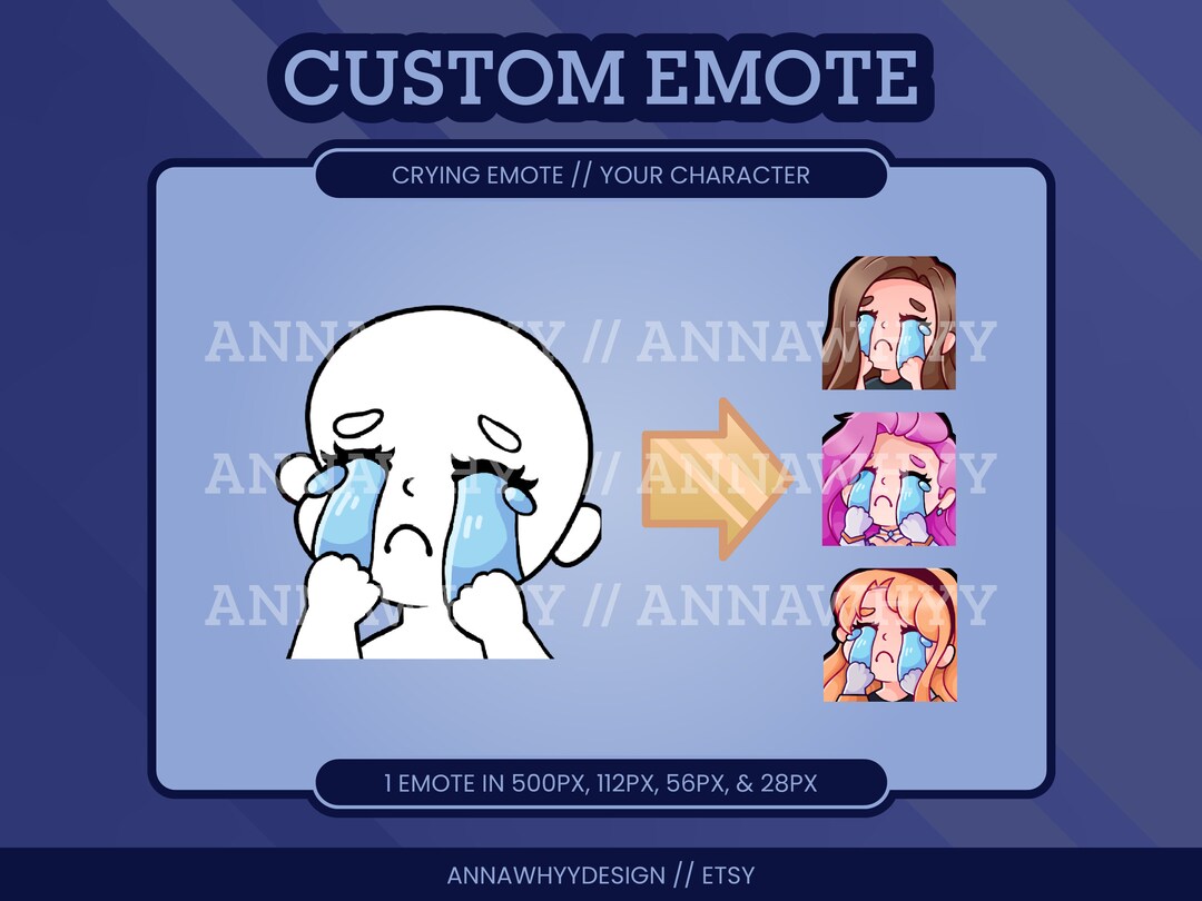 Custom Crying Twitch/discord/youtube Emote for Vtubers, Streamers ...