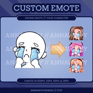 Custom Crying Twitch/discord/youtube Emote for Vtubers, Streamers ...