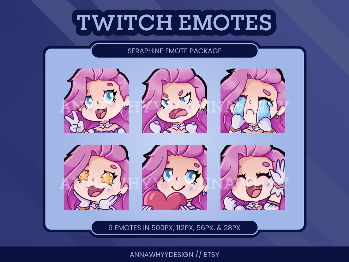 Seraphine League of Legends Emote Package for Twitch, Discord, Youtube ...