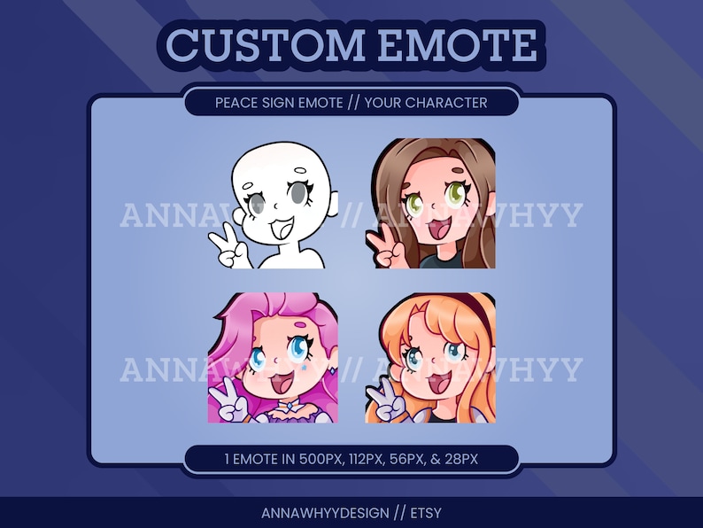 Custom Peace Sign Twitch/discord/youtube Emote for Vtubers, Streamers ...