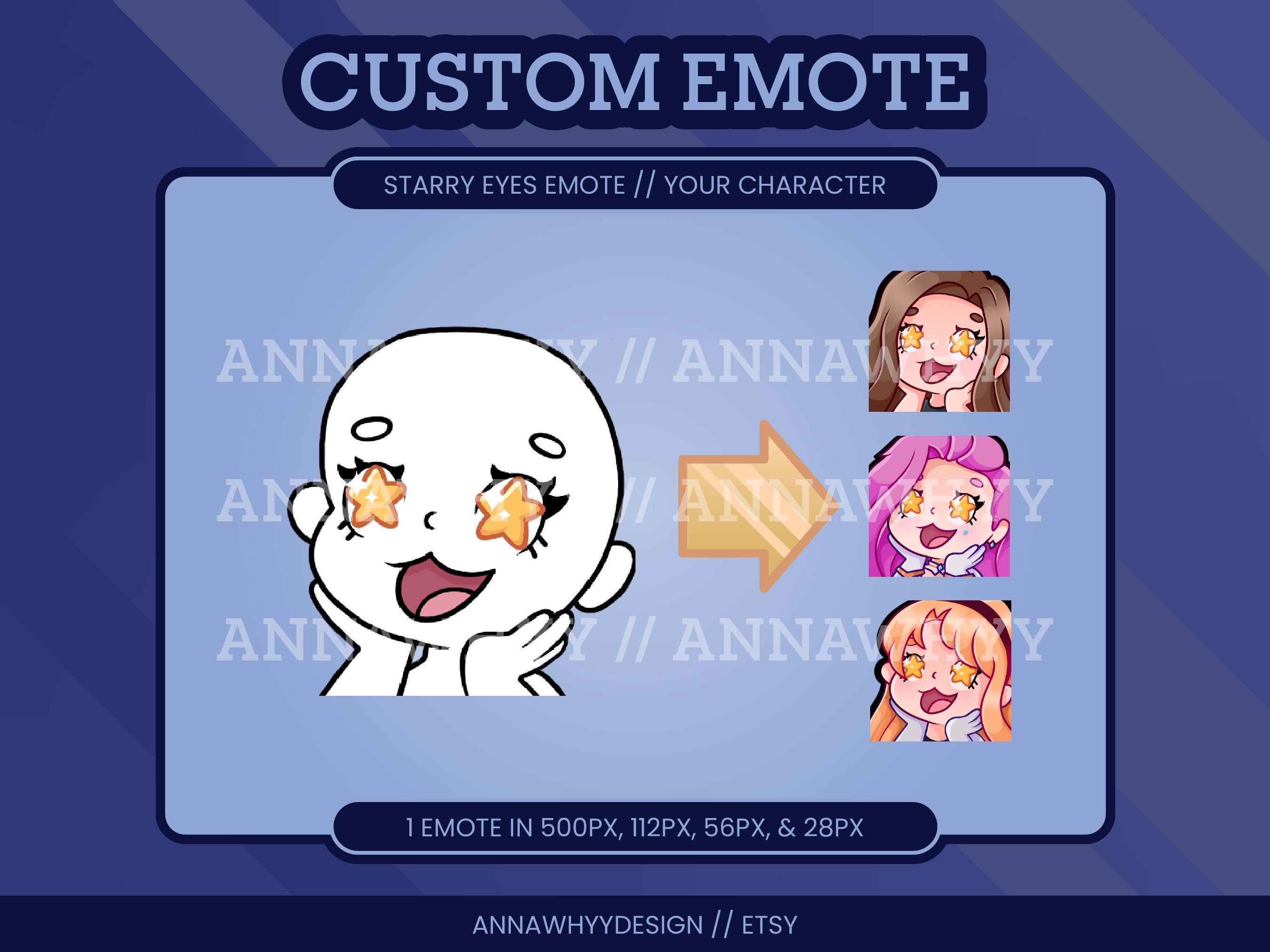Custom Starry Eyes Twitch/discord/youtube Emote for Vtubers, Streamers ...