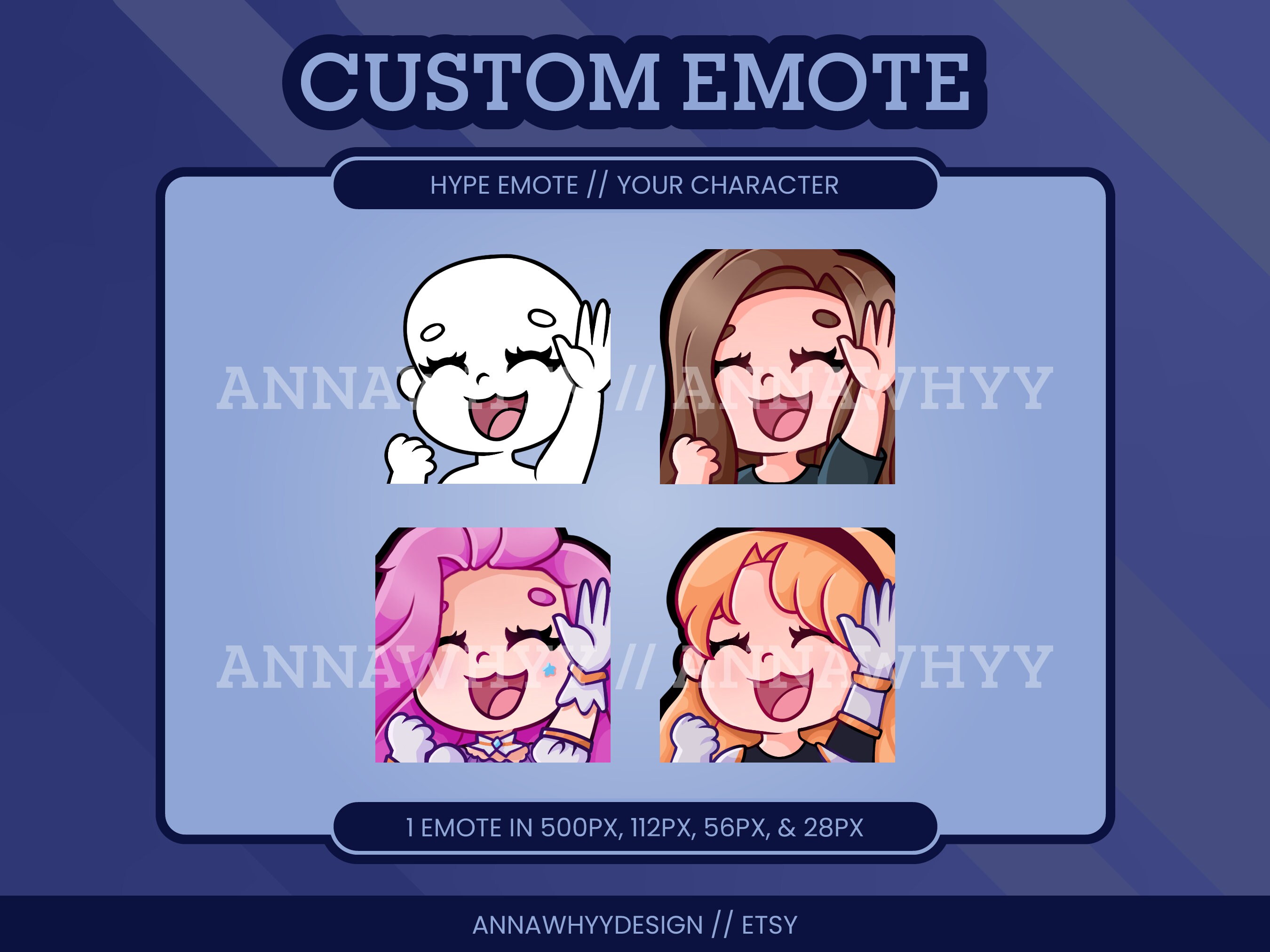 Custom Hype Twitch/discord/youtube Emote for Vtubers, Streamers ...