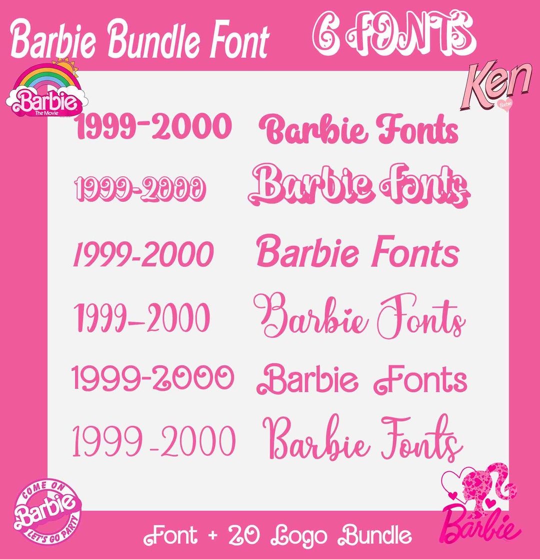 Barbi Font Bundle All 6 Fonts Doll Letters Babe Dolly - Etsy