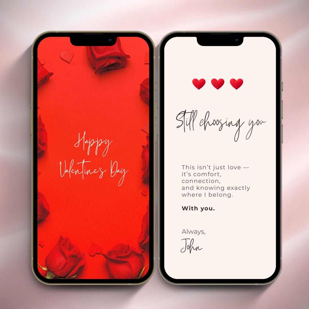 Animated Valentine’s Day Greeting Card for Girlfriend, Romantic Red ...