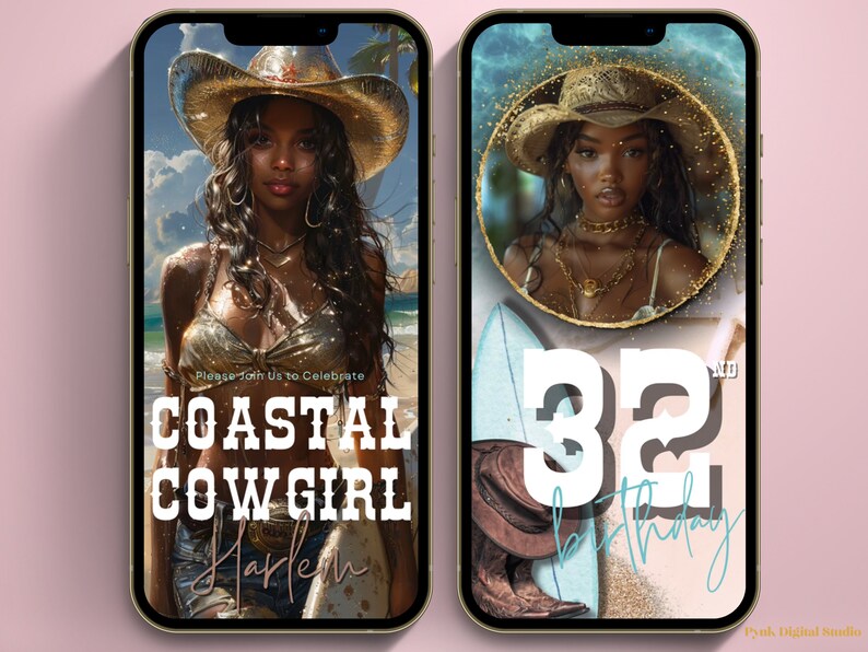 Coastal Cowgirl Birthday Party Digital Editable Invite Template - Etsy