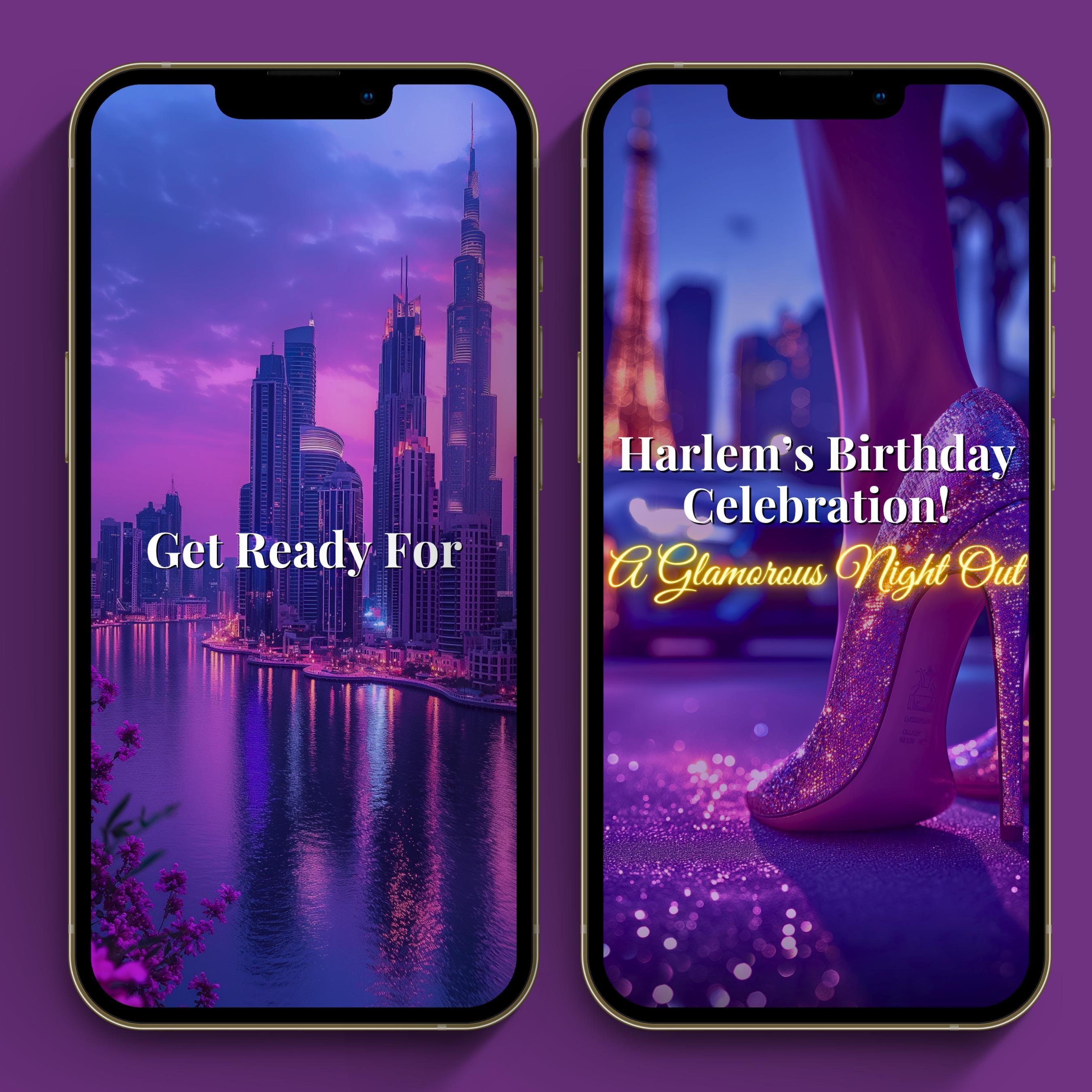 Elegant Animated Birthday Invitation - Glamorous Night Out | DIY ...