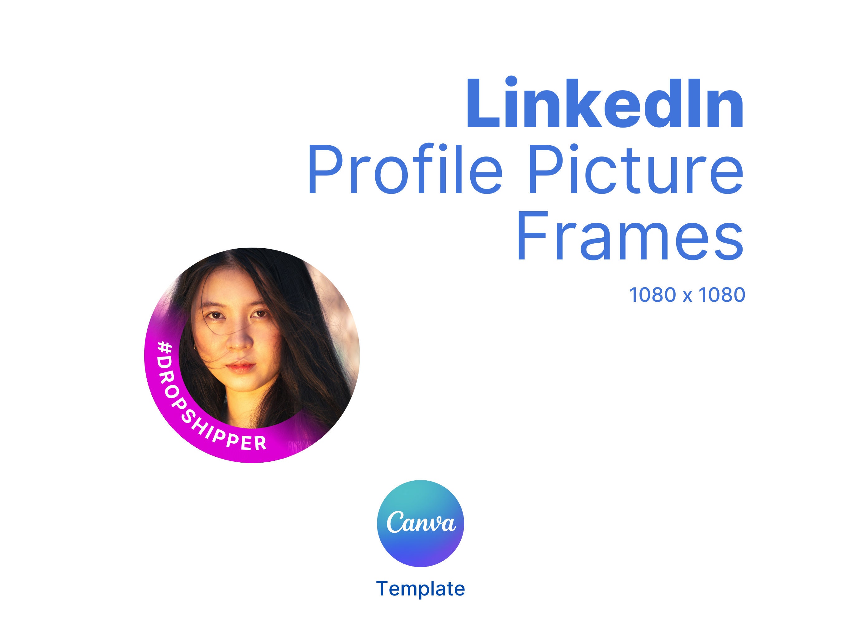 Linkedin Profile Picture Frames Canva Template Add to Your - Etsy