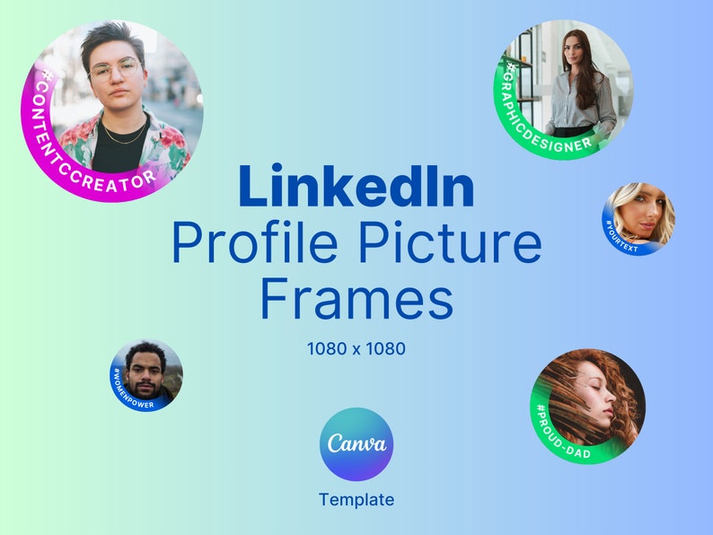 Linkedin Profile Picture Frames Canva Template Add to Your - Etsy
