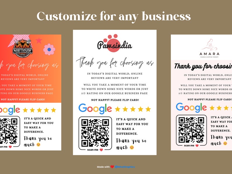 Printable Review & Feedback Request Cards Template for Canva, Negative ...