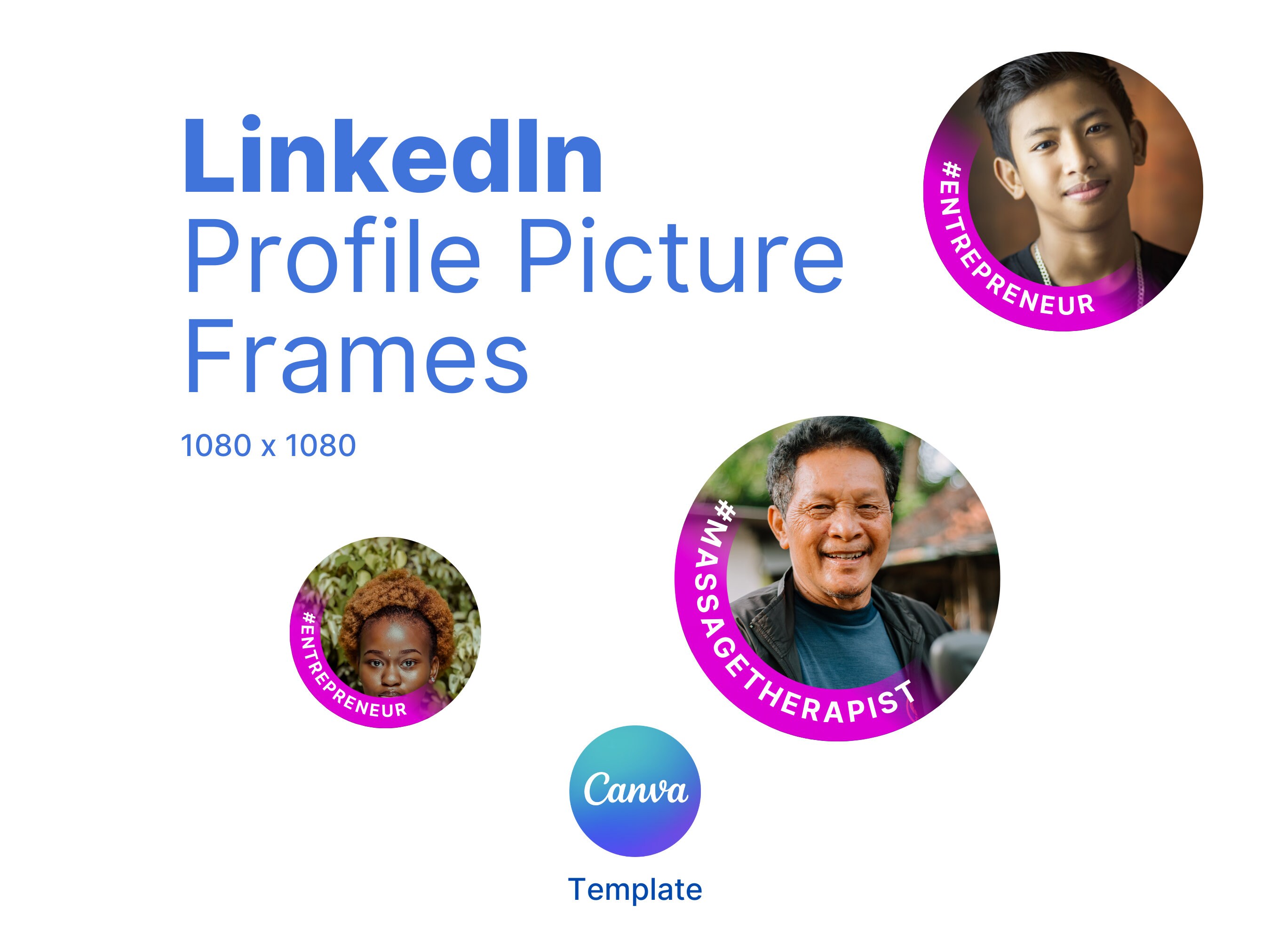 Linkedin Profile Picture Frames Canva Template Add to Your - Etsy